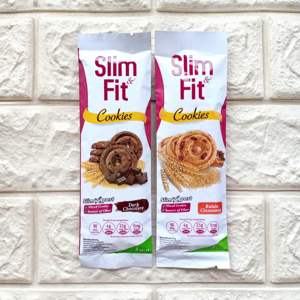 Jual Slim & Fit Cookies 22gr Raisin Cinnamon Dark Chocolate Sachet ...