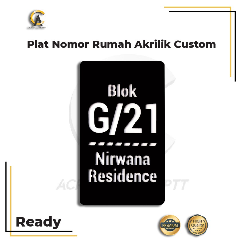 Jual Plat Rumah Murah Potrait / Plat Nomor Rumah Akrilik / Plat Rumah ...