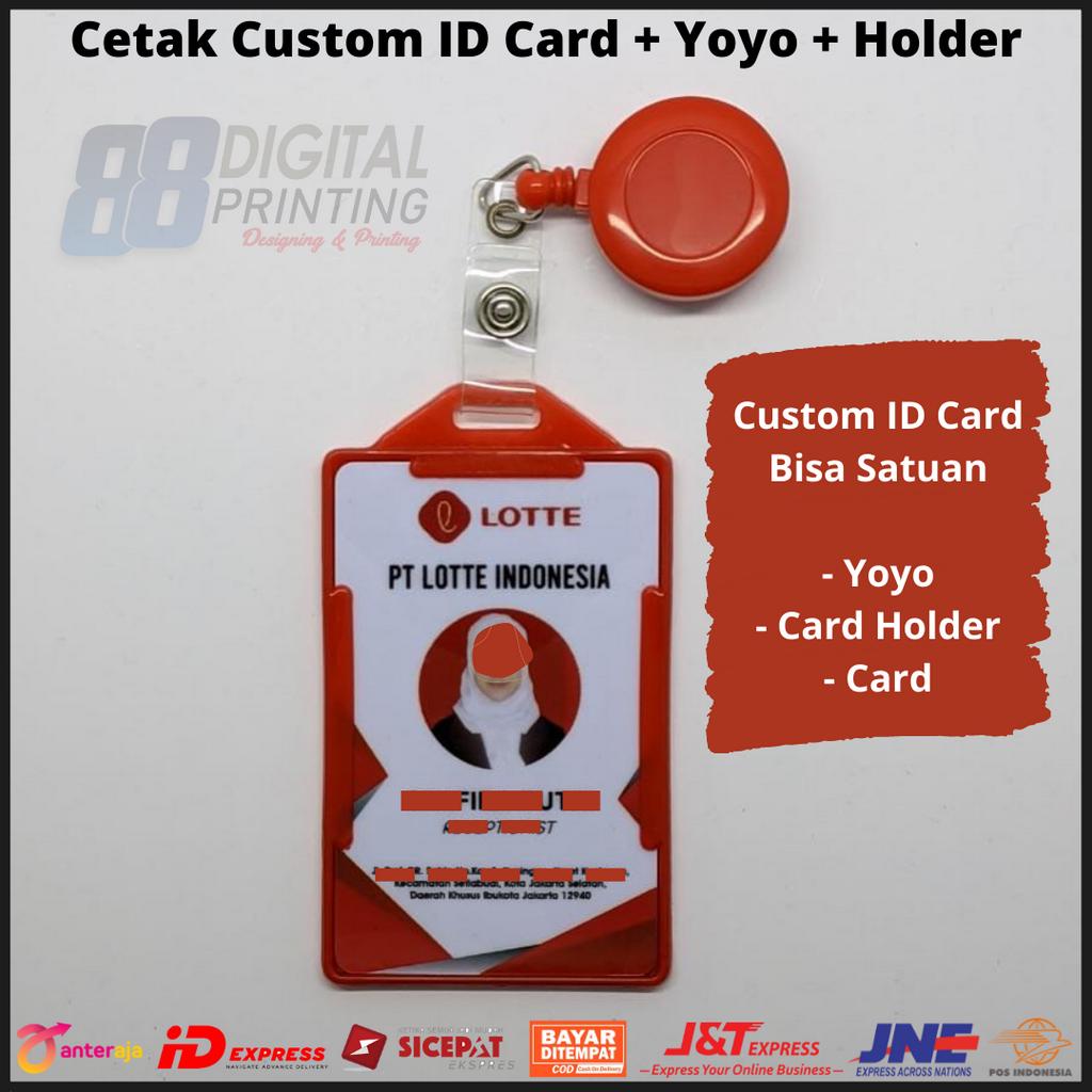 Jual Cetak ID Cardd Custom Lengkap YOYO / Name Tag Pengenal Karyawan ...