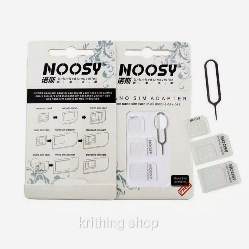 Jual SIM Card Adapter 3 in 1 Noosy Putih Murah (Micro, Nano, Mini ...