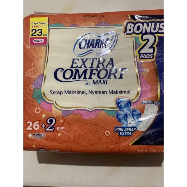 Jual CHARM Extra Comfort Maxi Pembalut Wing / Non Wing 26cm / 23cm ...