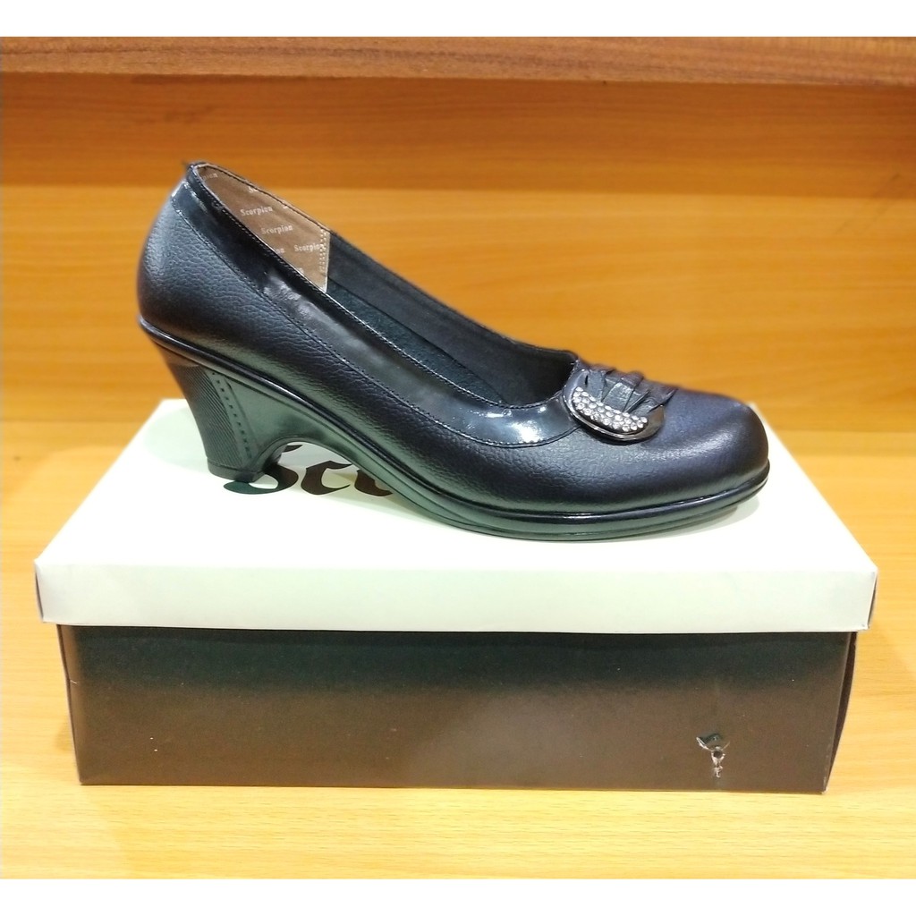 Jual Scorpion 22955 Hitam Sepatu High Heel Pantofel Wanita Kulit ...