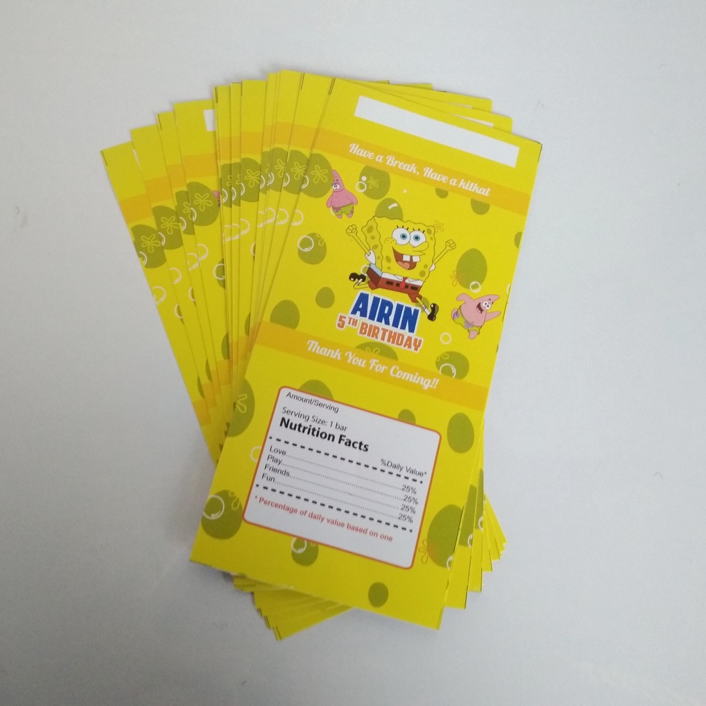 Jual label kitkat spongebob / label kitkat custom spongebob | Shopee ...