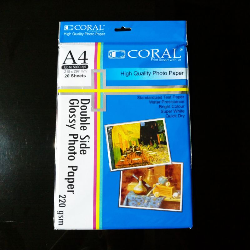 Jual Kertas Photo Glossy A4 220 gsm Double Side / Coral Glossy Photo ...