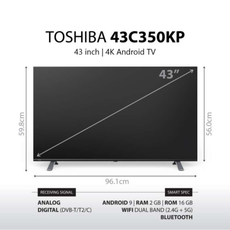 Jual TOSHIBA 43 Inch 43C350KP Android UHD 4K 43C350 | Shopee Indonesia