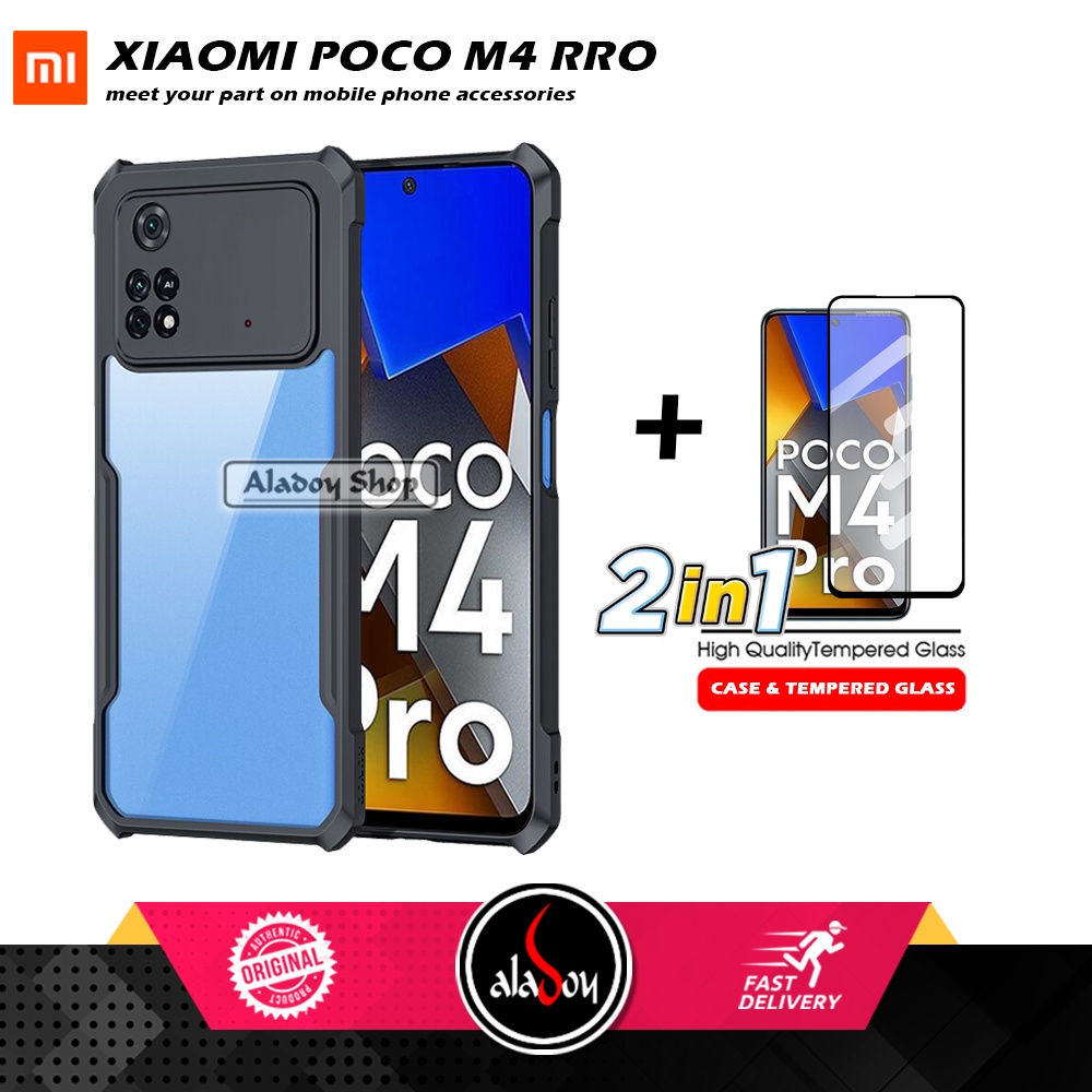 Jual PAKET 2 IN 1 Case Xiaomi Poco M4 Pro 2022 Armor Fusion Transparent ...