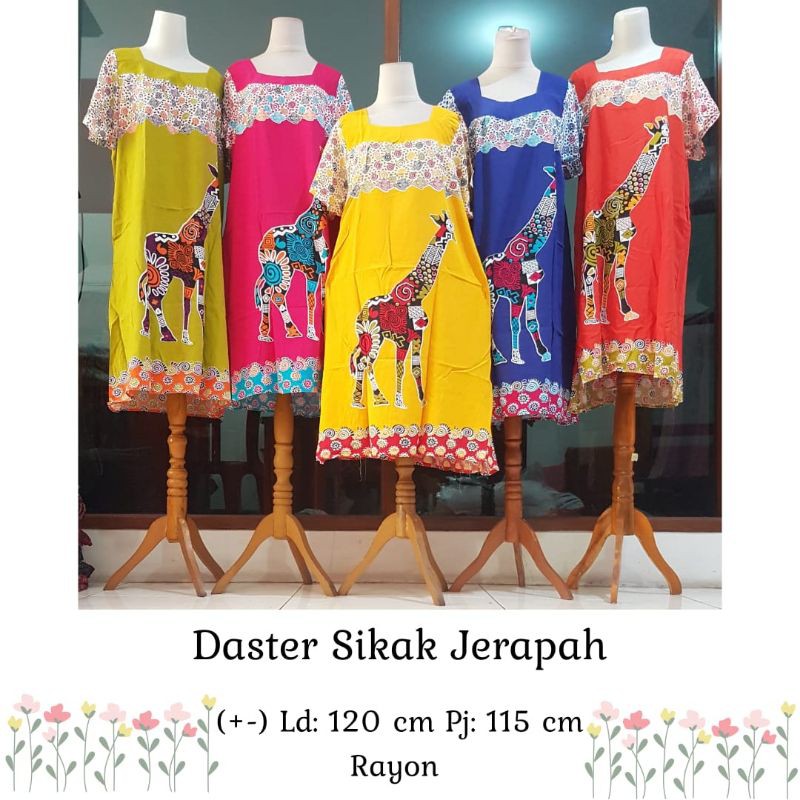 Jual Daster Sikak Jumbo Daster Santai Banyak Motif | LD 120 | Rayon ...