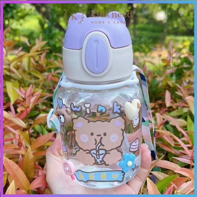 Jual Botol Air Minum Anak 450 ML BPA FREE / Botol Minum Anak Lucu Motif Karakter Imut dengan ...