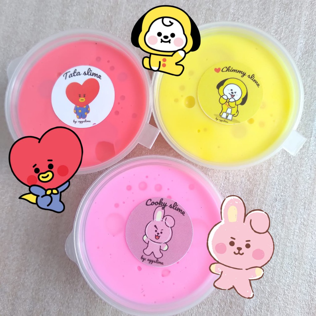 Jual (cod) Slime BT21 Paket Isi 3 sesuai gambar | Slime Murah ...