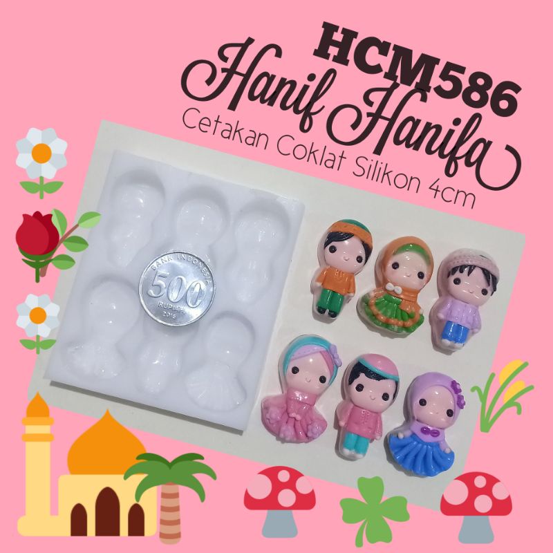 Jual HCM586 Hanif Hanifa | cetakan coklat silikon pasangan anak muslim ...