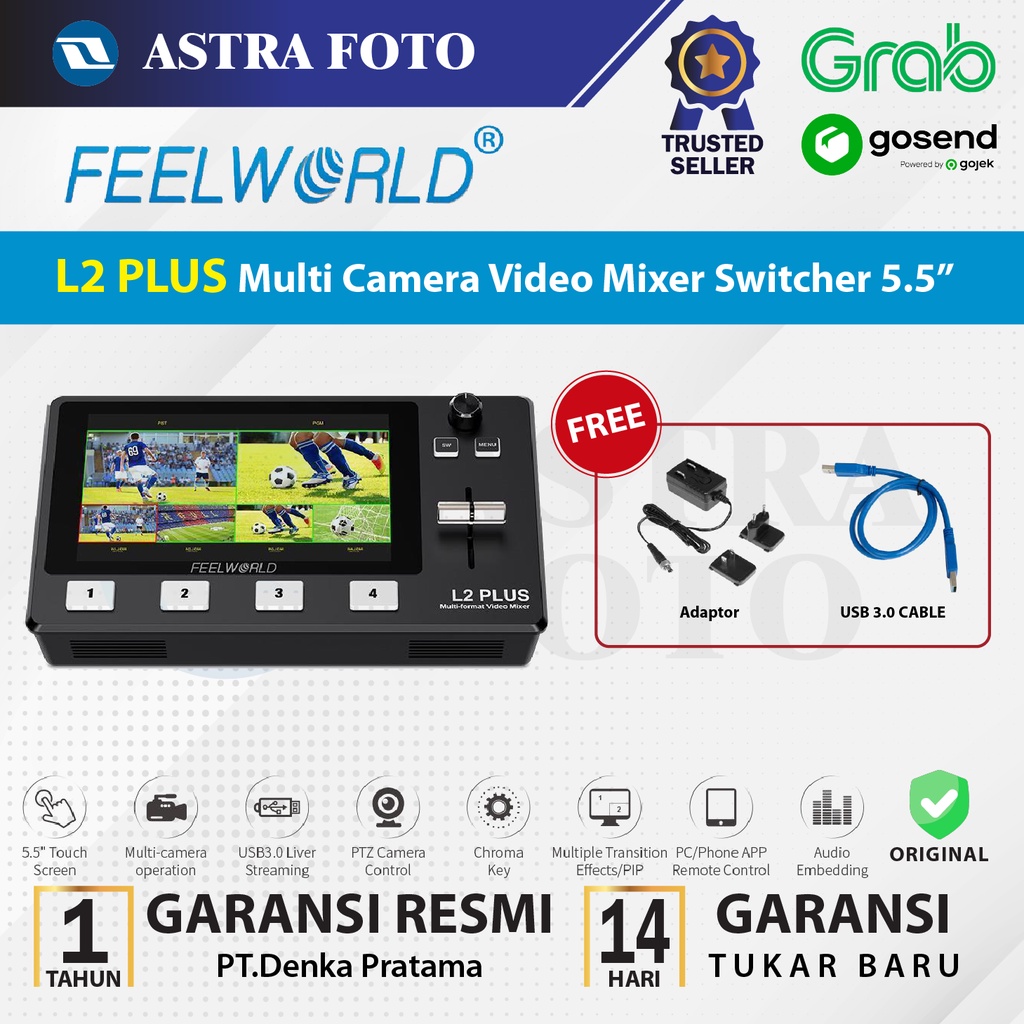 Jual Feelworld L2 Plus L2+ Multi Camera Video Mixer Switcher 55 Inch RESMI | Shopee Indonesia