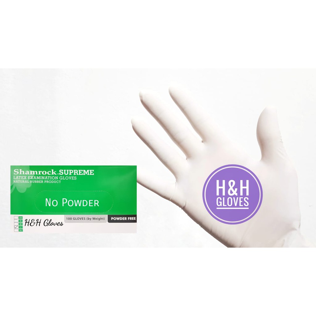 Jual Sarung Tangan Shamrock Supreme Latex Examination Gloves NO POWDER ...