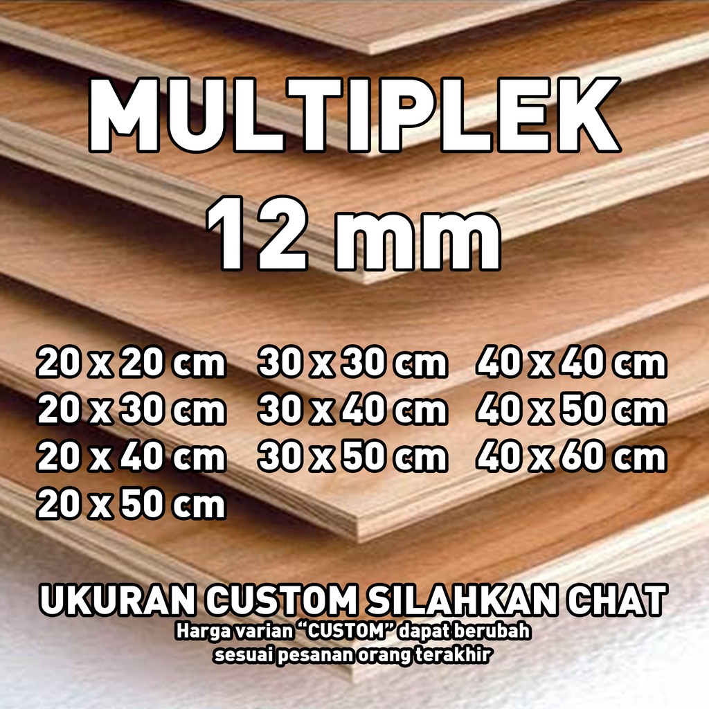 Jual MULTIPLEK / TRIPLEK 12 MM berbagai ukuran CUSTOM | Shopee Indonesia
