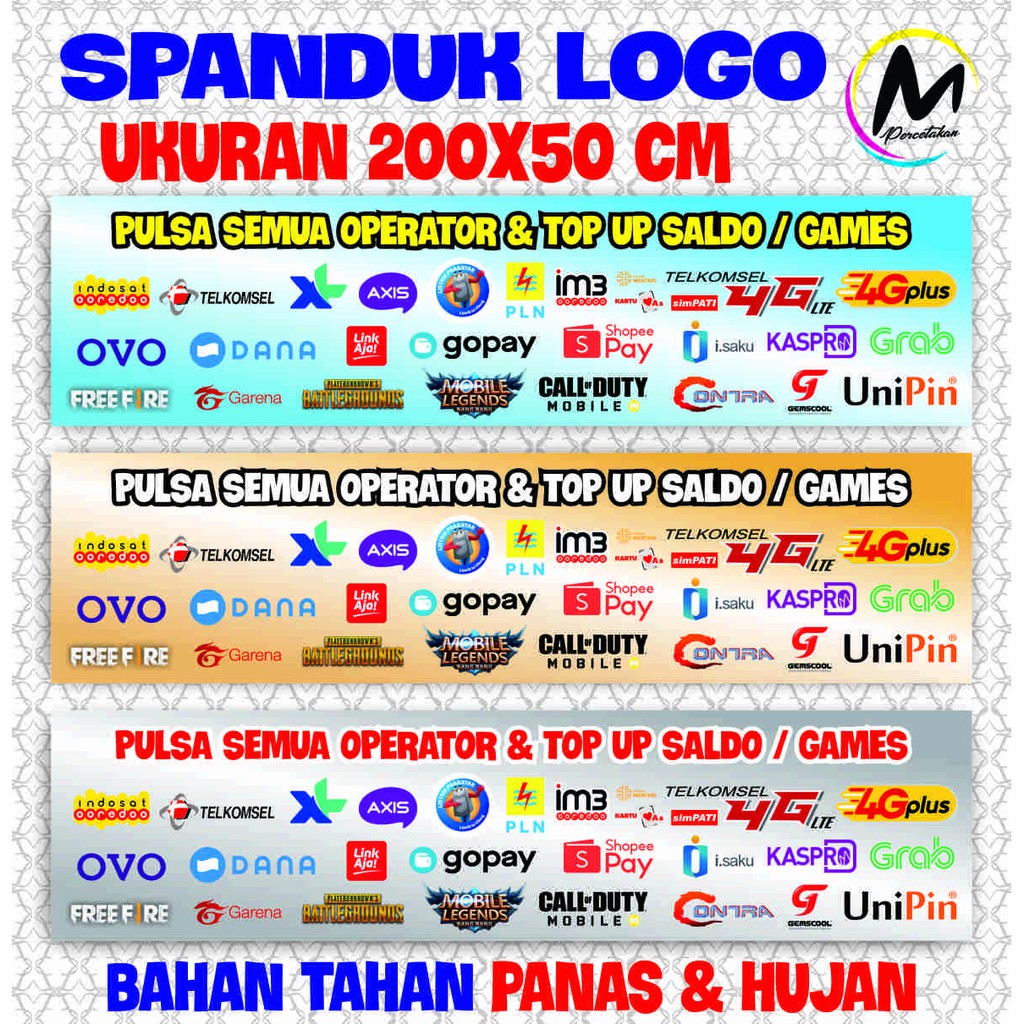 Jual Spanduk Logo Konter 200x50 | Shopee Indonesia
