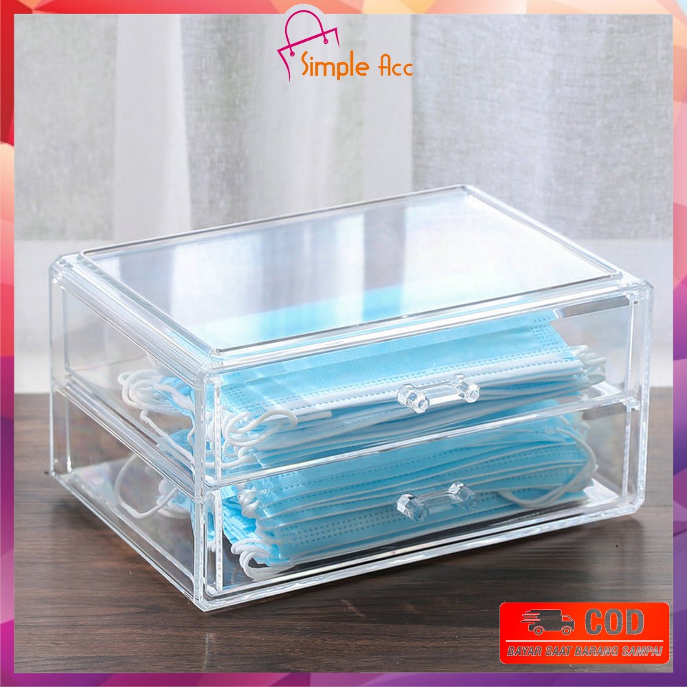 Jual DO-K105 Kotak Penyimpanan Tempat Masker Akrilik Organizer Box ...