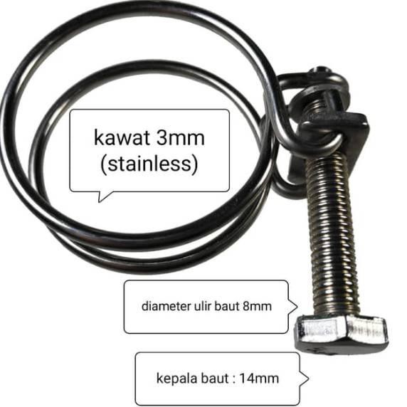 Jual Murah Klem selang 11/2" kawat stainless steel wire clamp heavy ...