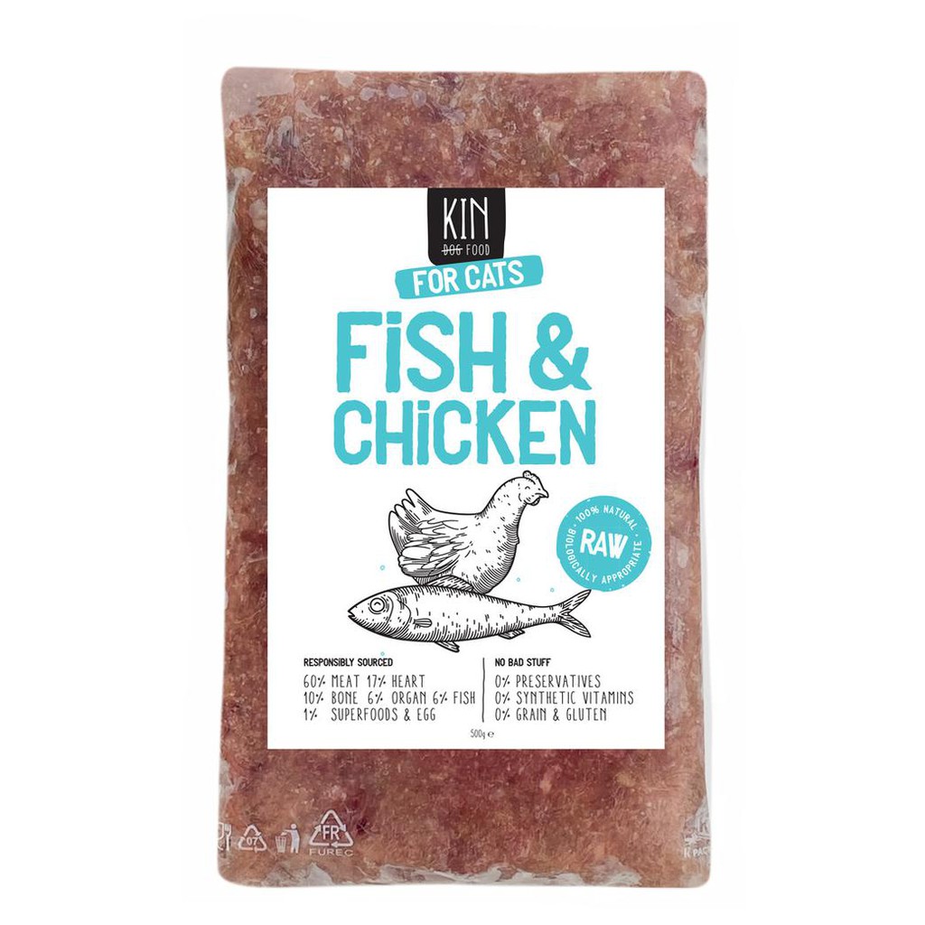 Jual Kin Dog Food for Cats - Raw Fish & Chicken 500 g | Shopee Indonesia
