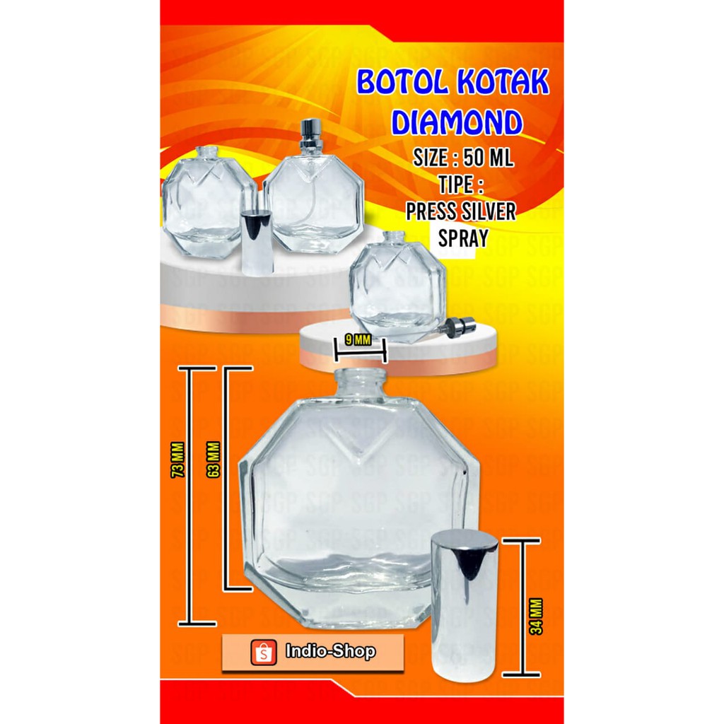Jual Botol Parfum refill Diamond 50ml | Shopee Indonesia