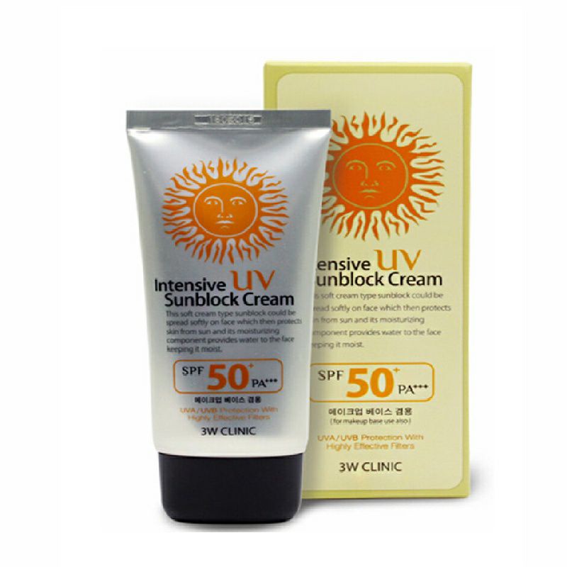 Jual 3w Clinic Intensive Uv Sunblock/Sunscreen Cream SPF50+ PA+++ 70ml ...