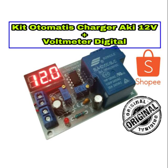 Jual Kit / Modul Otomatis Charger Aki 12V + Voltmeter Digital | Shopee ...