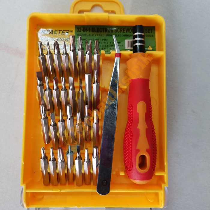 Jual Obeng Set 32 in 1 Pinset Toolkit Handphone Hp Laptop Service Mini ...