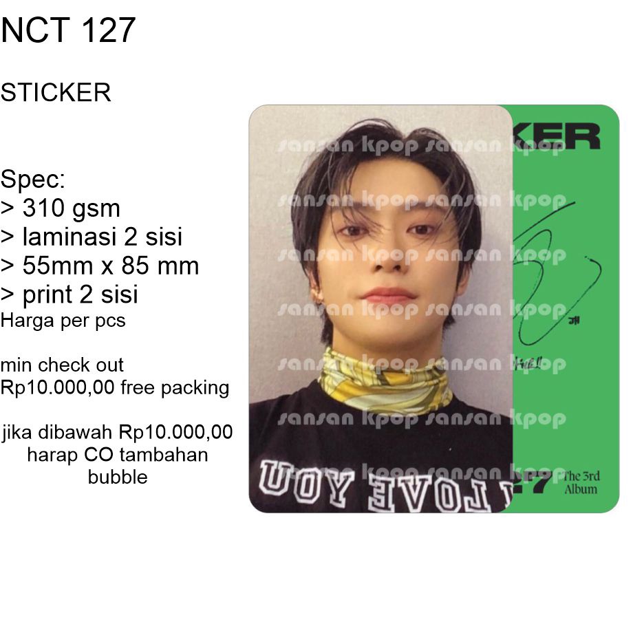 Jual photocard nct 127 STICKER STICKY VER. UNOFFICIAL | Shopee Indonesia