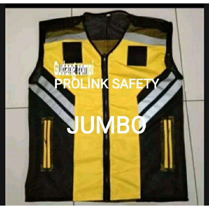 Jual ROMPI SAFETY JUMBO XXXL XXXXL KUNING HITAM BAHAN TASLAN SMAPING ...
