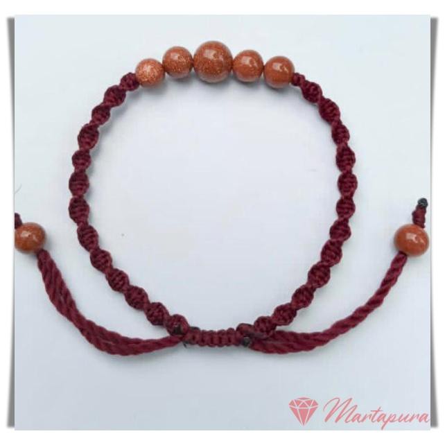 Jual GTL0305 Gelang Tali Macrame Batu Pasir Emas | Shopee Indonesia