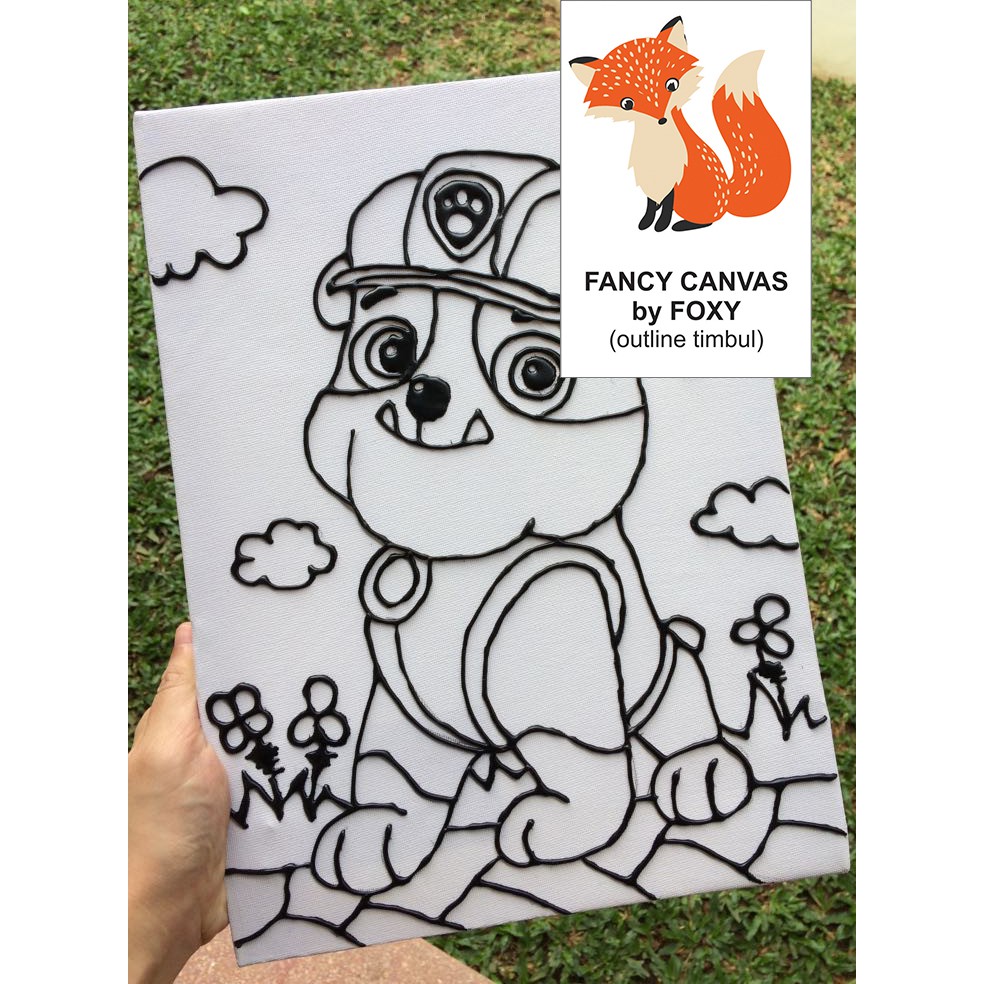 Jual READY KANVAS LUKIS ANAK OUTLINE TIMBUL GAMBAR - PAW PATROL RUBBLE ...