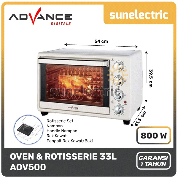 Jual Advance AOV-500 Electric Oven 33 Liter 800 Watt + Rotisserie ...