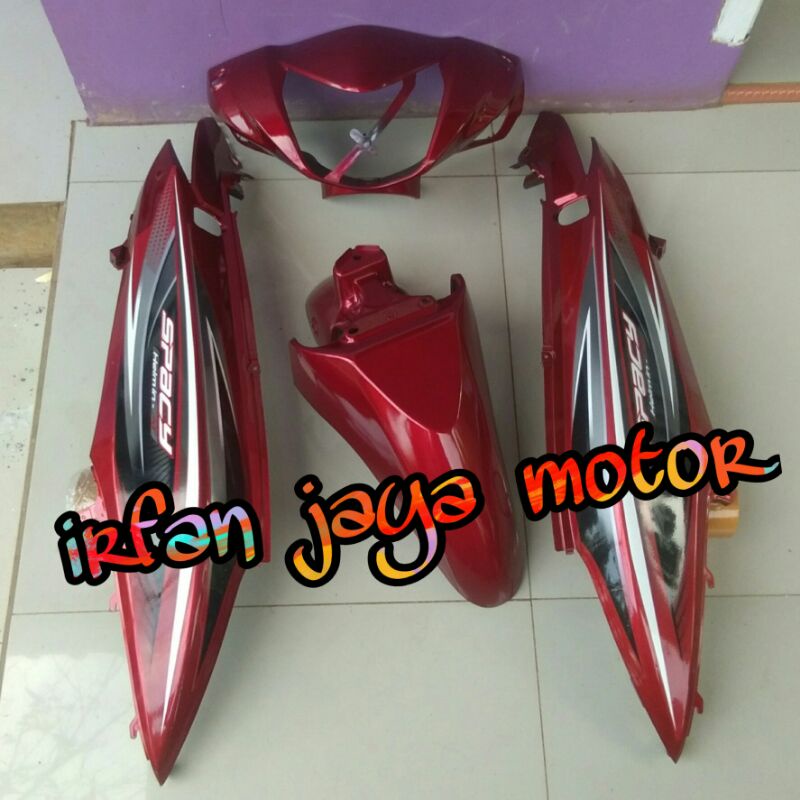 Jual Cover body Halus Satu paket Honda Spacy merah Plus Striping ...