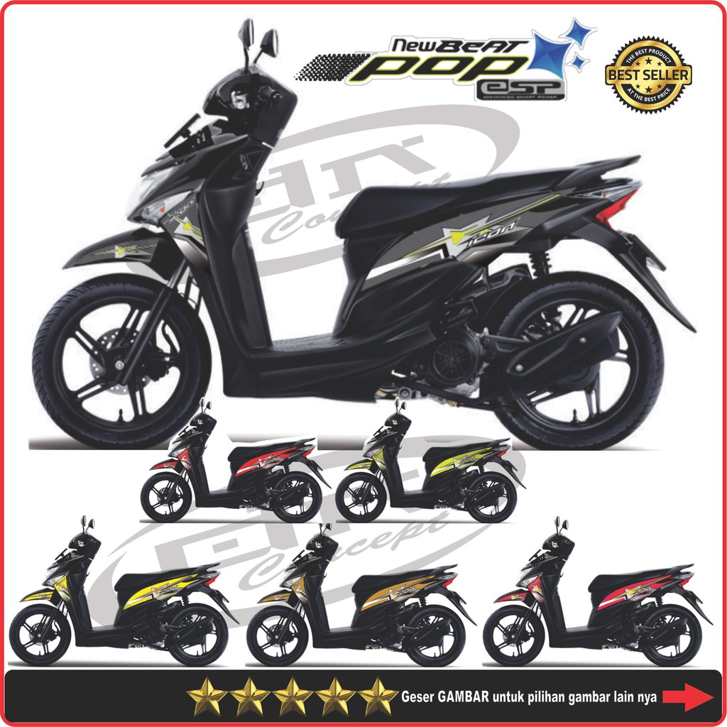Jual Striping BEAT POP Variasi Bintang / Semi Decal Desain Stiker Motor ...