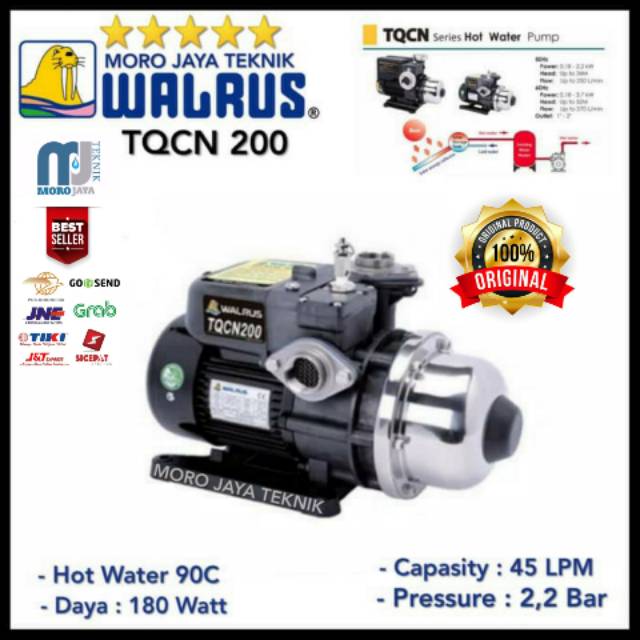 Jual Pompa Air Panas Walrus TQCN-200 Pompa Dorong Booster Pump Kamar ...