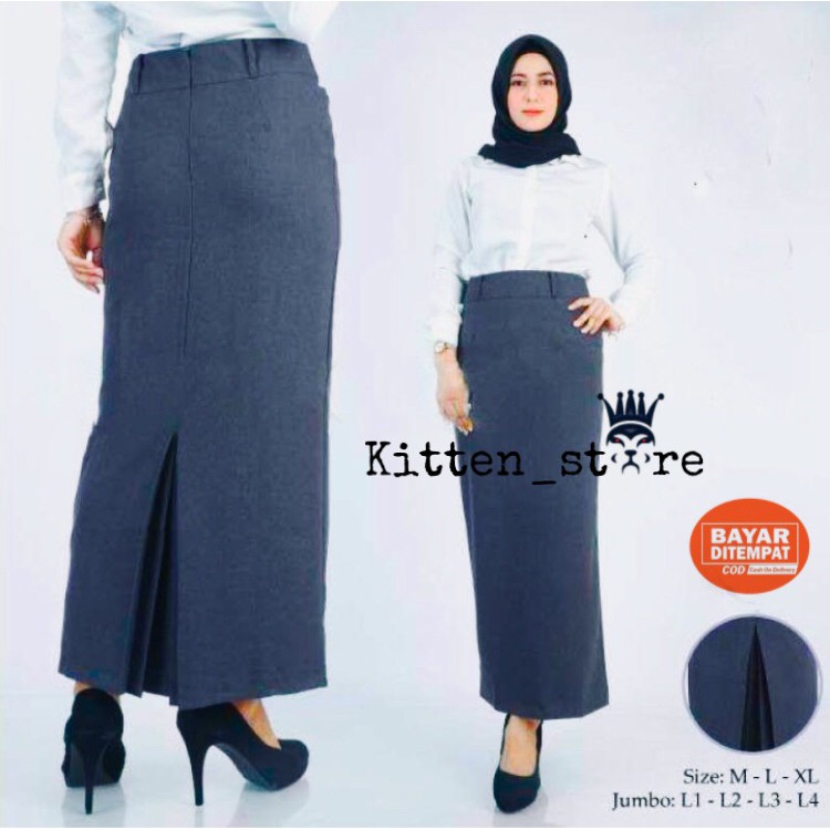 Jual ROK SPAN WANITA ROK FORMAL ROK PANJANG ROK KANTOR Rok pencil skirt ...