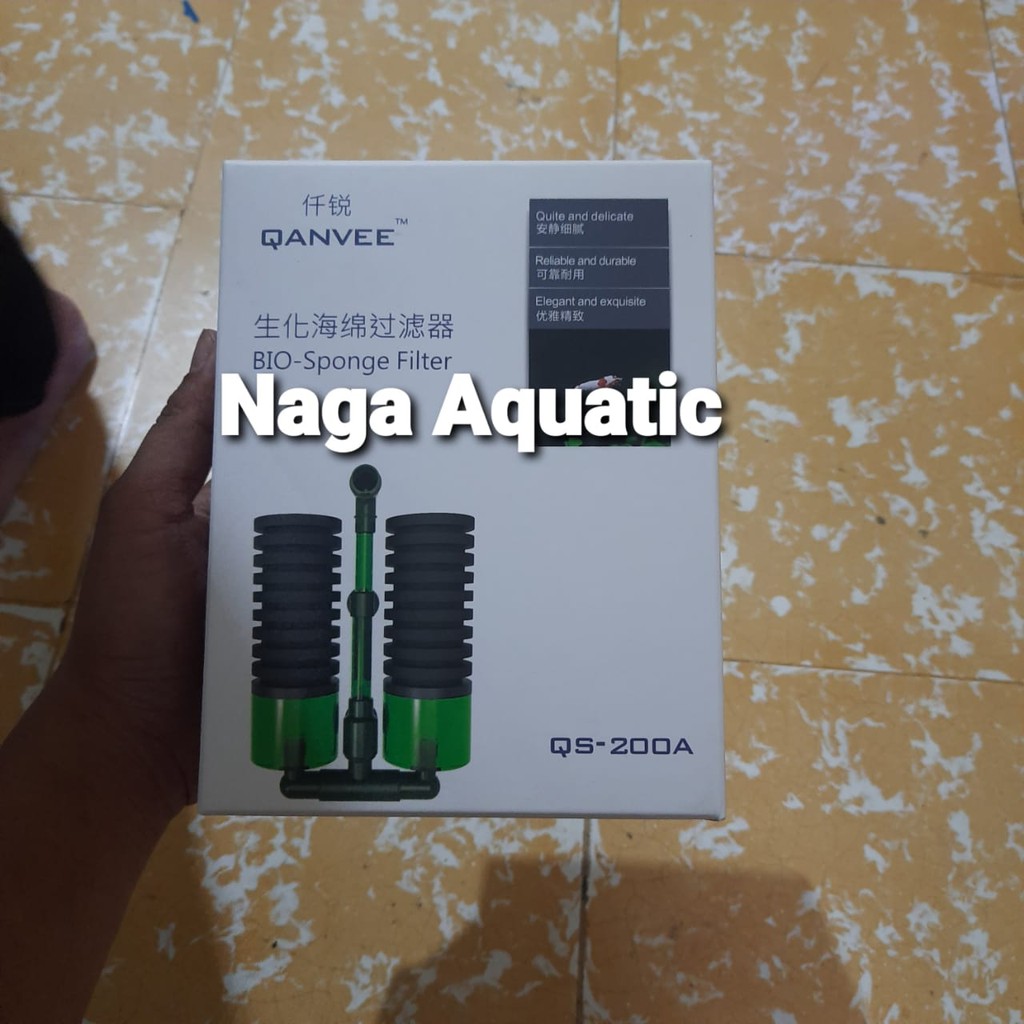 Jual Bio Sponge Filter Doubel Qanvee QS-200 A/ Biofoam filter Double | Shopee Indonesia