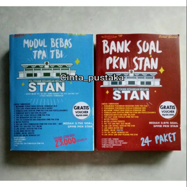 Jual PAKET 2 BUKU LULUS STAN : MODUL BEBAS TPA TBI STAN + BANK SOAL PKN ...