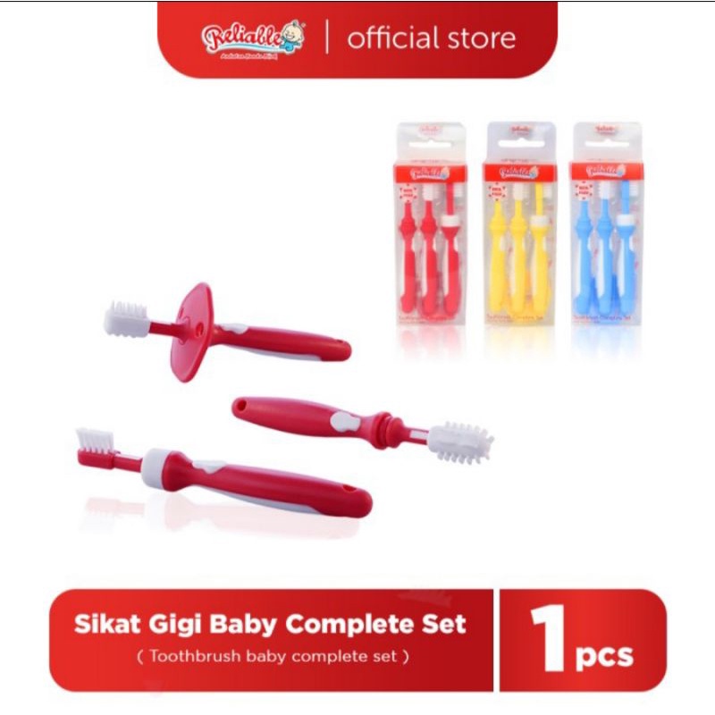 Jual Reliable Sikat Gigi Bayi Anak 3 in 1 Training Toothbrush Baby ...