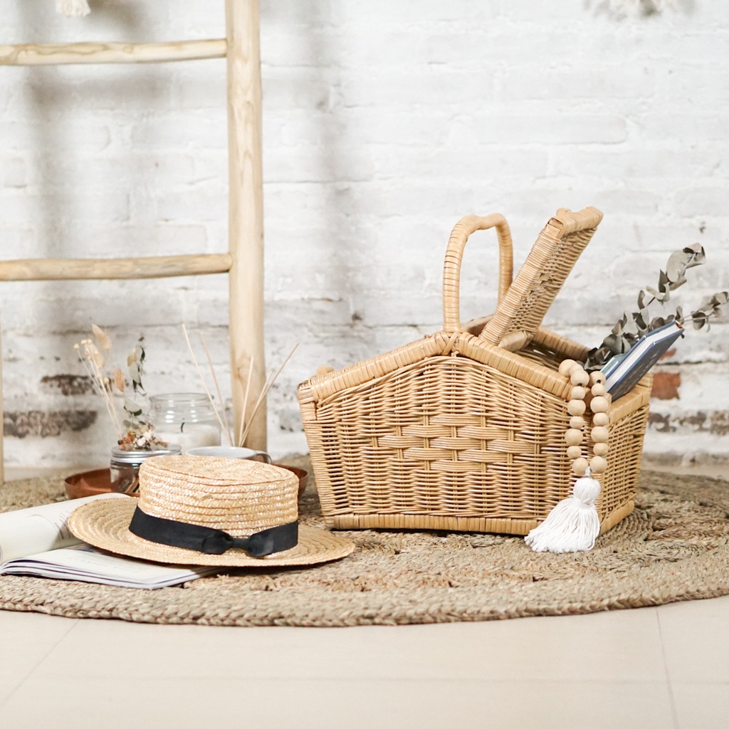 Jual Keranjang Kerajinan Rotan homEY - Barong Rattan Picnic Basket ...