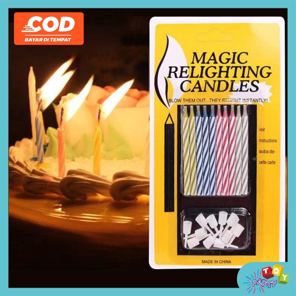 Jual [HITS]GROSIR Lilin Magic Relighting Candles isi 10pcs / lilin ...