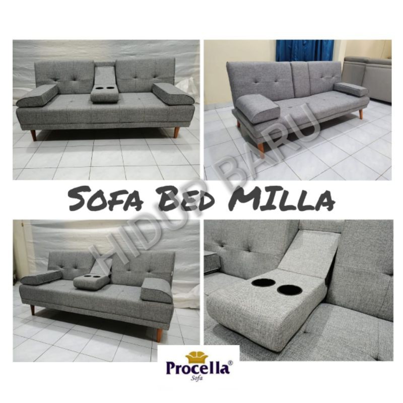 Jual SOFA BED MILLA by PROCELLA / SOPa BED MULTI FUNGSI / KURSI Sofabed ekonomis Kantor / Ruang ...