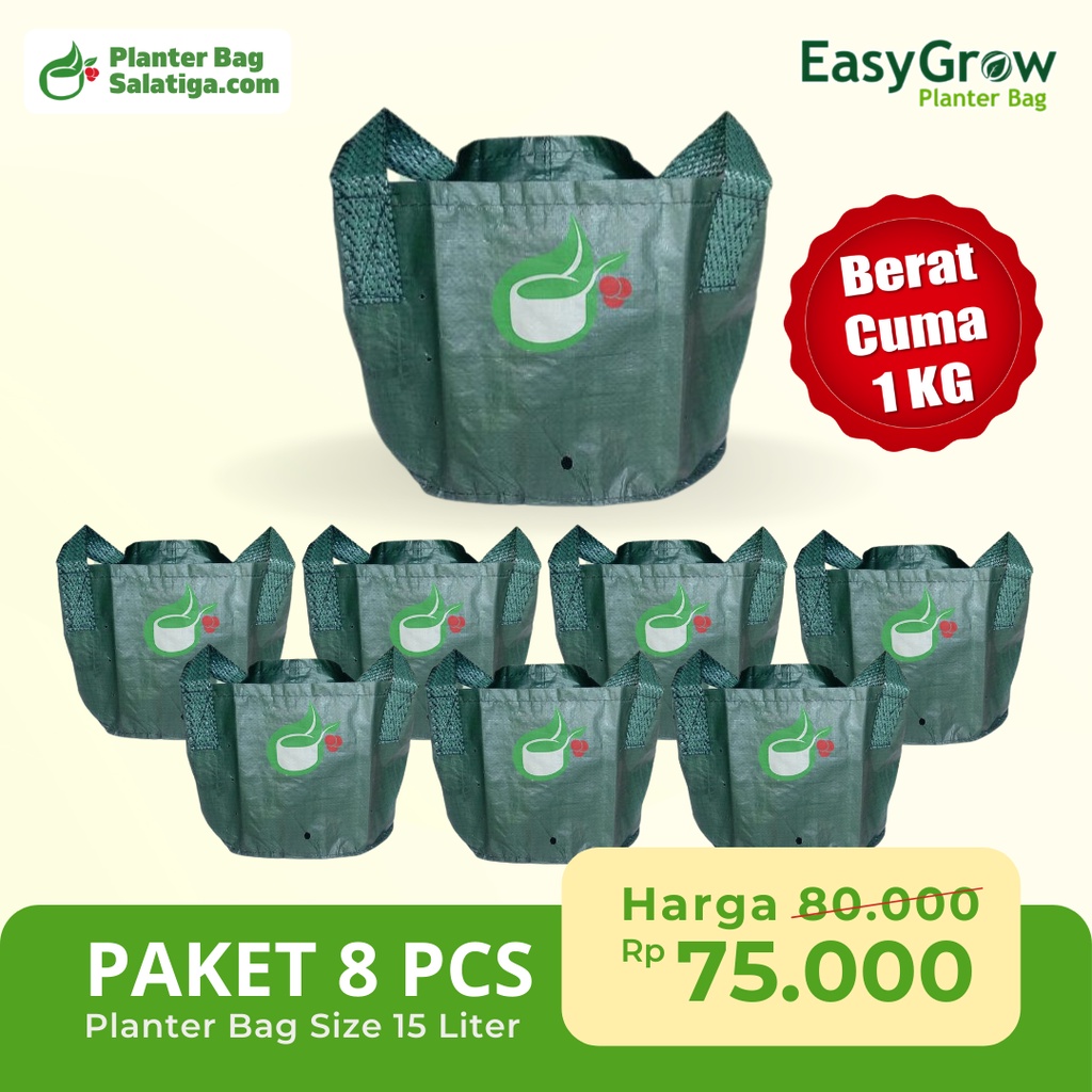 Jual PAKET 8 PCS Planter Bag 15 Liter Easy Grow Pot Tanaman Polybag ...