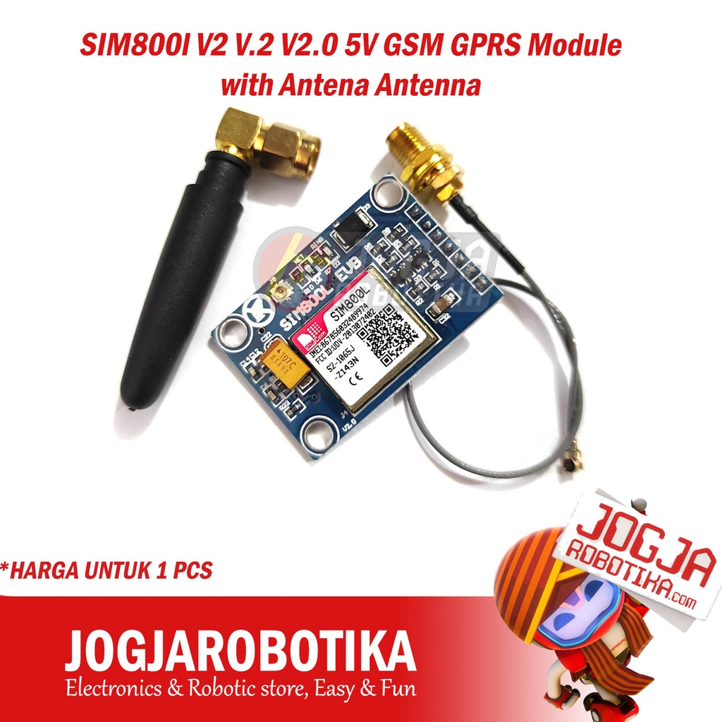 Jual SIM800l V2 V.2 V2.0 5V GSM GPRS Module with Antena Antenna ...