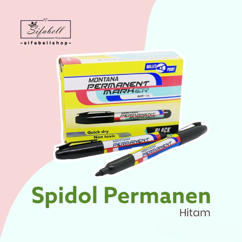 Jual Spidol Permanen Hitam Montana MP-12 Sepidol Hitam Warna Permanent ...