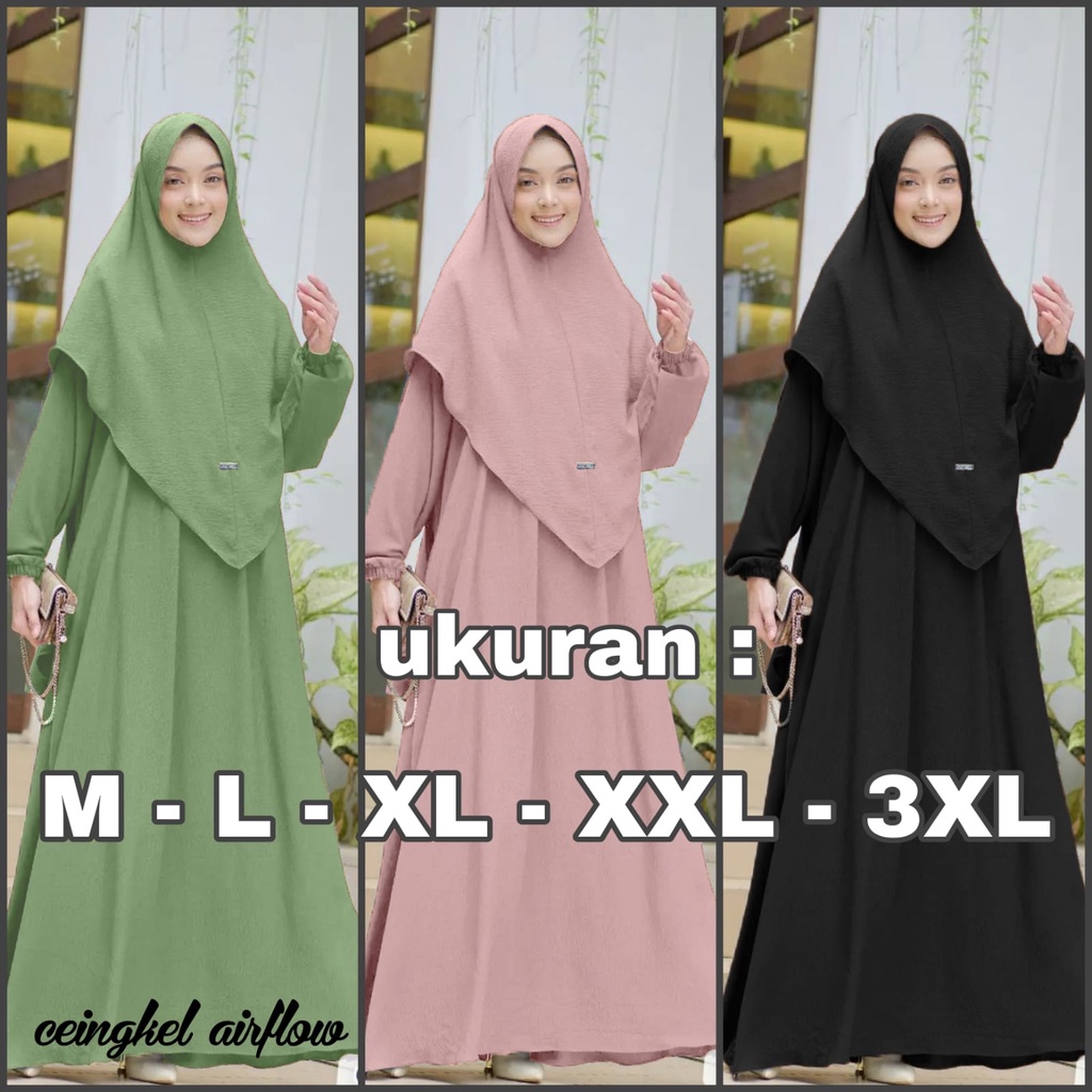 Jual GAMIS SYARI JUMBO SET JILBAB UKURAN S-M-L-XL-XXL-XXXL- 4XL SET MURAH BUSUI POLOS MAXI DRESS ...