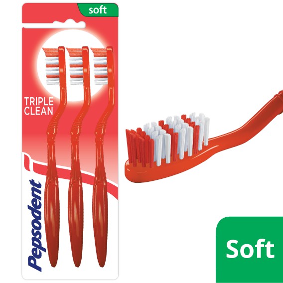 Jual Pepsodent Sikat Gigi Triple Clean Soft Isi 3 | Shopee Indonesia