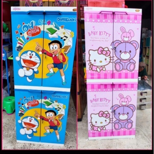 Jual lemari plastik anak karakter / naiba mini msc / doraemon /hello ...