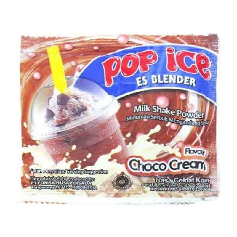 Jual Pop Ice blended Choco cream sachet 10@25gr | Shopee Indonesia