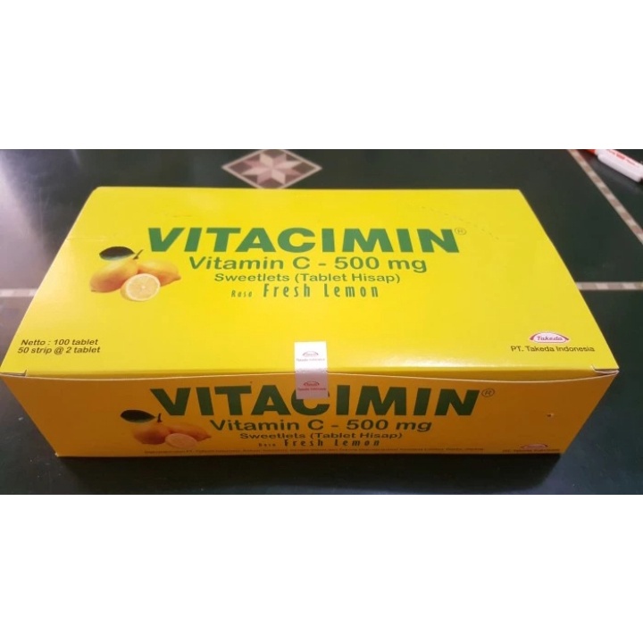 Jual Vitacimin Vitamin C rasa lemon 1 Box isi 100 tablet | Shopee Indonesia
