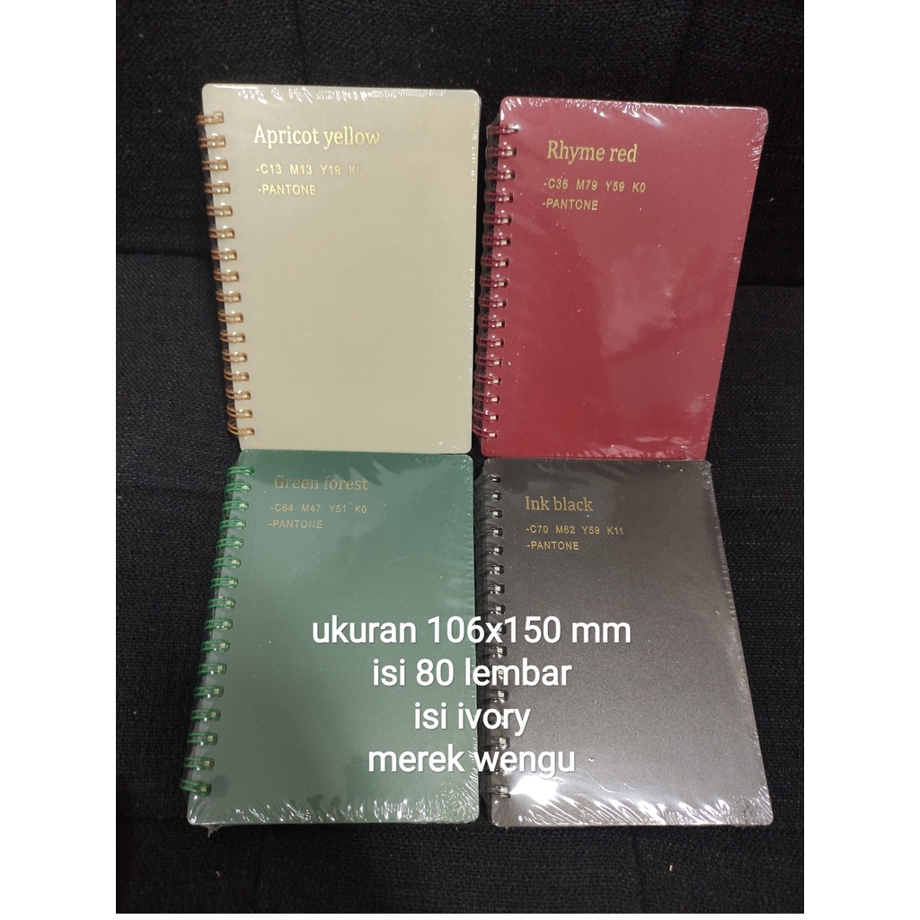 Jual buku notes spiral wengu pantone a6 80 lembar ivory | Shopee Indonesia