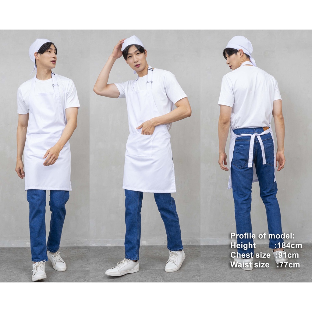 Jual apron chef/apron barista /celemek barista/celemek masak / apron ...